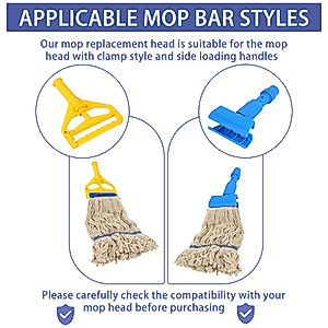 LISHINE 6 Pcs Mop Head Replacement Commercial Heavy Duty Mop Head for Floor Cleaning Wet Industrial White Cotton Loop-End String Wet Mop Head for Home, Industrial Cleaning