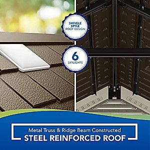 Suncast 8' x 10' Heavy-Duty Resin Tremont Storage Shed, Sand