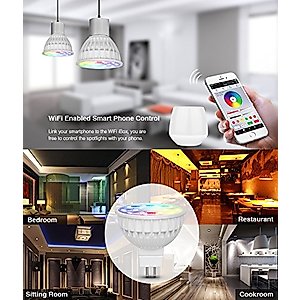 LGIDTECH FUT104 Miboxer 4W MR16 Led 2.4GHz Bulb Spotlight GU5.3 Socket AC/DC 12V RGB+CCT Color and Temperature Changeable Dimmable,But Single Bulb Wouldn't Work.Controller and Hub is Sold Separately