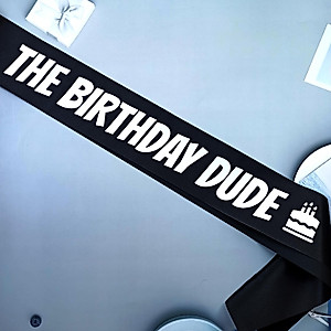 Birthday Dude Sash for Birthday Boy, Birthday Sash for Men, Birthday Party Decorations and Supplies for Boys, Birthday Gifts for Husband, Boyfriend, Son, Brother