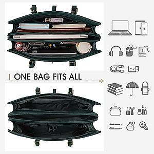 IGOLUMON Laptop Bag for Women 15.6 Inch Leather Laptop Tote Bag Waterproof Womens Work Shoulder Bag Professional Computer Briefcase Business Office Bag Large Capacity Fashion Handbag