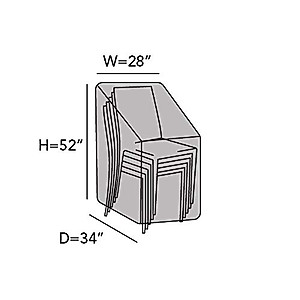 Covermates Outdoor Stacking Chair Cover - Water Resistant Polyester, Drawcord Hem, Mesh Vents, Seating and Chair Covers, 28W x 34D x 52H, Khaki