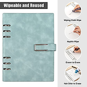 SUPHIKE Reusable Notebooks - Stone Paper Waterproof Spiral Notebooks, A5 Wirebound Ruled Sketch Book Notepad Diary Memo Planner with 1 Erasable Pen & 1 Microfiber Cloth Included (9.05''×6.69'')