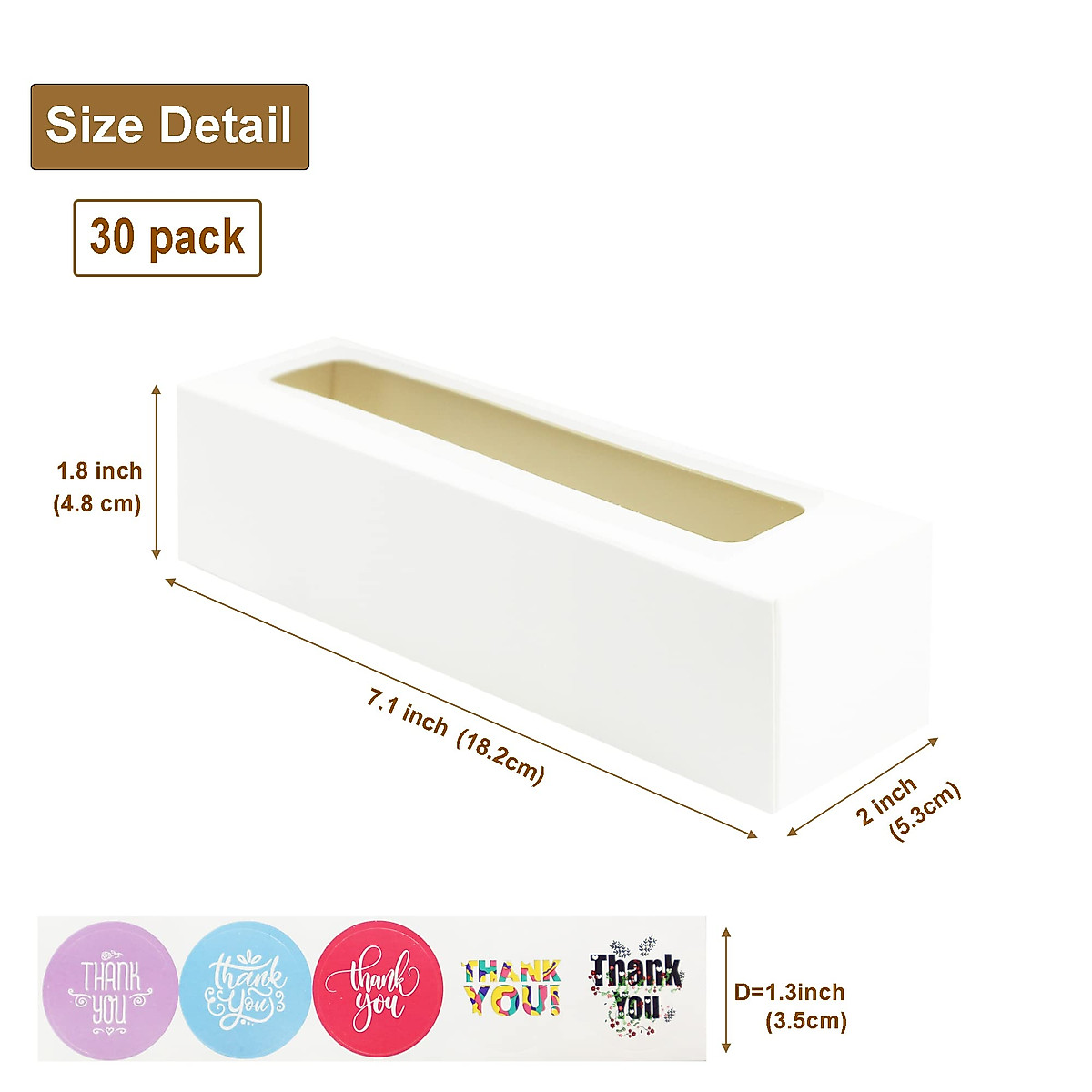 wraphay 30 Pack Macaron Boxes with Window White Pastry Packaging Container for 6 Bakery French Cocoa Truffle Wedding Gift Dessert Cookies Treat Delivery Box