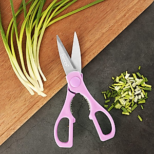 hecef 14 Pieces Knife Set with Block, Rainbow Titanium Knives Set with Laser Pattern, Martensitic Stainless Steel Chef Knife Set with Sharpener, Steak Knife, Scissors, Mothers Day Gift