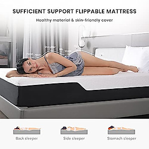 12 inch Queen Size Memory Foam Mattress ，Bed Mattress in a Box，Medium Firm ，5 Layer All Foam System Supportive & Pressure Relief -365 Nights Trail