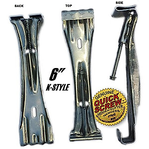 Quick Screw 6" inch Aluminum Hidden Rain Gutter Bracket Hook Clip Style Hangers with pre Inserted 3" Long ¼" hex Head self Drilling Screw (100 Per Package)