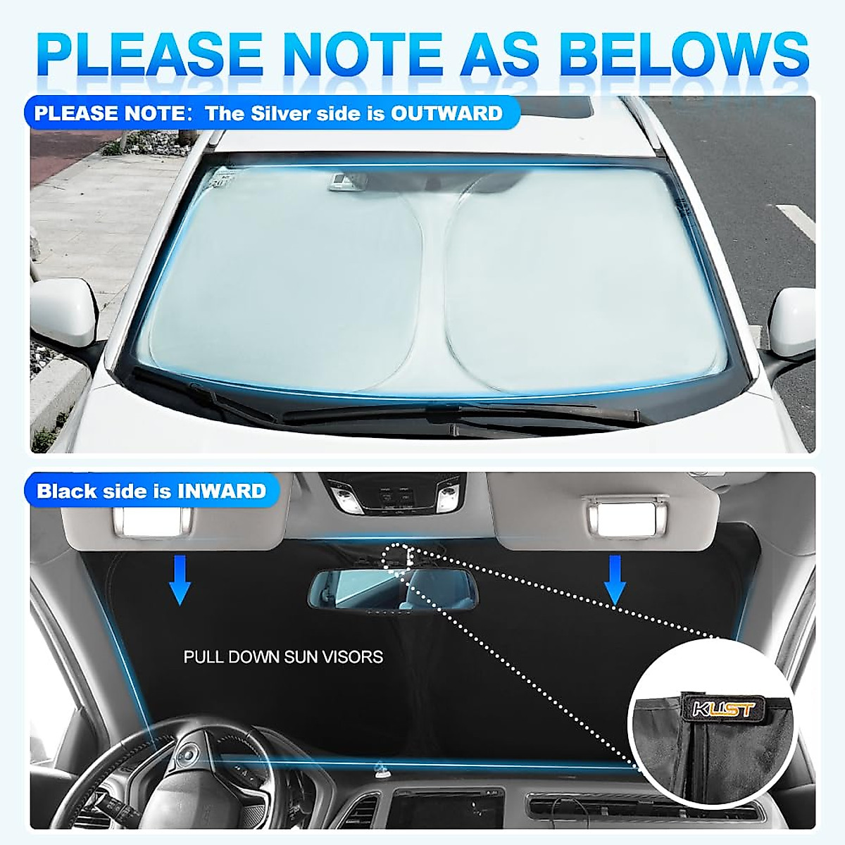 KUST Custom Fit Windshield Sun Shade for Ford Focus 2012-2018 Hatchback Accessories Window Shade Foldable Sun Visor Protector Blocks UV Rays Keep Your Car Cooler
