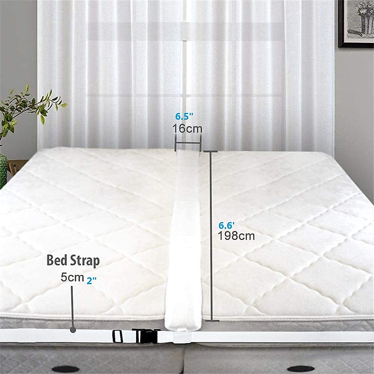 Bed Bridge Twin to King Converter Kit,Bed Gap Filler to Make Twin Beds Into a Larger Bed,Mattress Connector with Adjustable Connector Strap,Bed Gap Filler Pad for Guest Room and Travel 6.5" x 6.6'