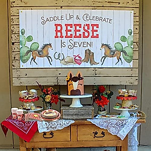 CIEOVO Rodeo Western Cowboy Party Supplies - Serves 16 Guest Includes Dinner Paper Plates, Cups and Napkins Perfect for Western Cowboy Theme Birthday Baby Shower Parties Decoration