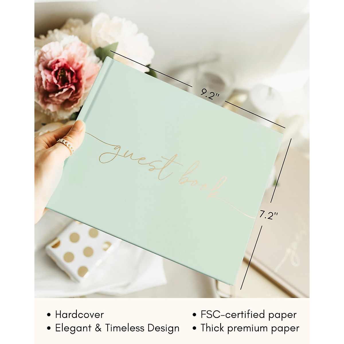 Lamare Elegant Wedding Guest Book – The Perfect Polaroid Guest Book for Wedding Receptions, Birthdays, Baby Showers, and Special Events – A Stylish Sign-in Book for Guests