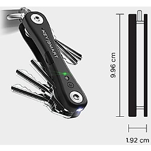 KeySmart iPro - Apple Find My App Compatible - Find Your Lost Keys Smart Key Organizer Keychain Holder, Compact Trackable Key Chain Keyholder, LED Flashlight (up to 14 Keys, Black)