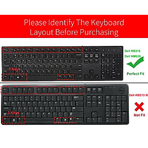 Keyboard Cover for Dell KB216 KB216p Wired & Dell KM636 Wireless Keyboard/Dell Optiplex 5250 3050 3240 5460 7450 7050/Dell Inspiron AIO 3475/3670/3477 All-in one Desktop Keyboard Skin, Mint Green