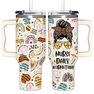 TAMUNBEE Nurse Gifts for Women - Nurse Week, Mothers Day, Birthday, Christmas, Graduation Gifts for Nurses - 40Oz Tumbler With Handle & Straw