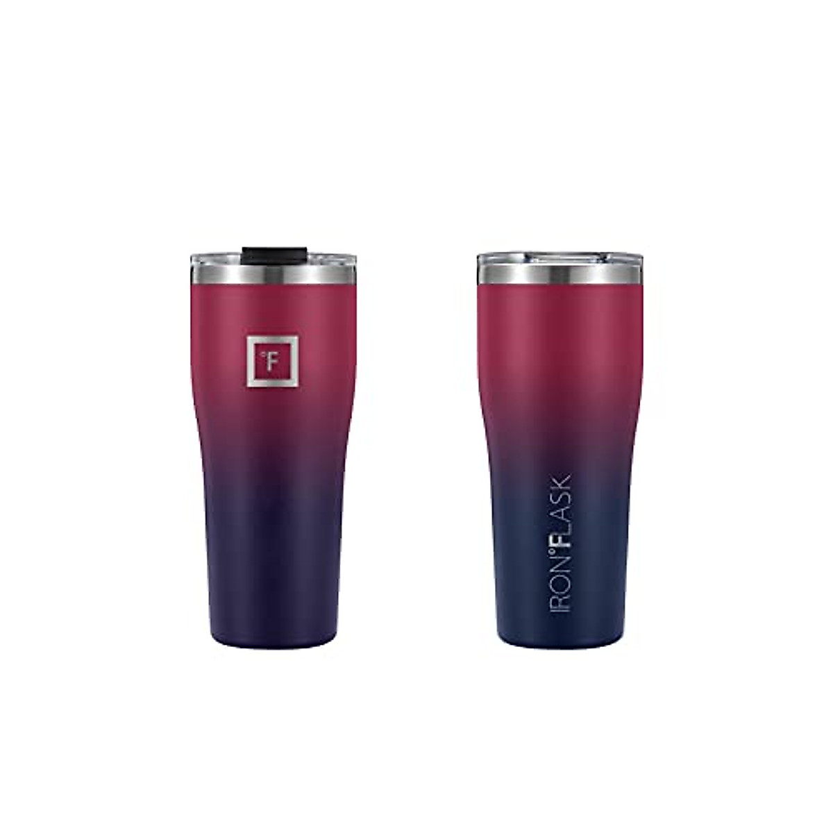 IRON °FLASK Insulated Rover Tumbler w/Lid & Straw - 24 Oz Leak Proof & Stainless Steel Bottle for Hot & Cold Drinks - Coffee Travel Mug, Water Metal Canteen, Thermal Cup - Dark Rainbow