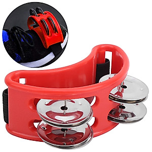 Tambourine Cajon Box Drum, Bearable Elliptical Cajon Box Drum, Crisp Easy To Take On and Off for KTV Band(red)