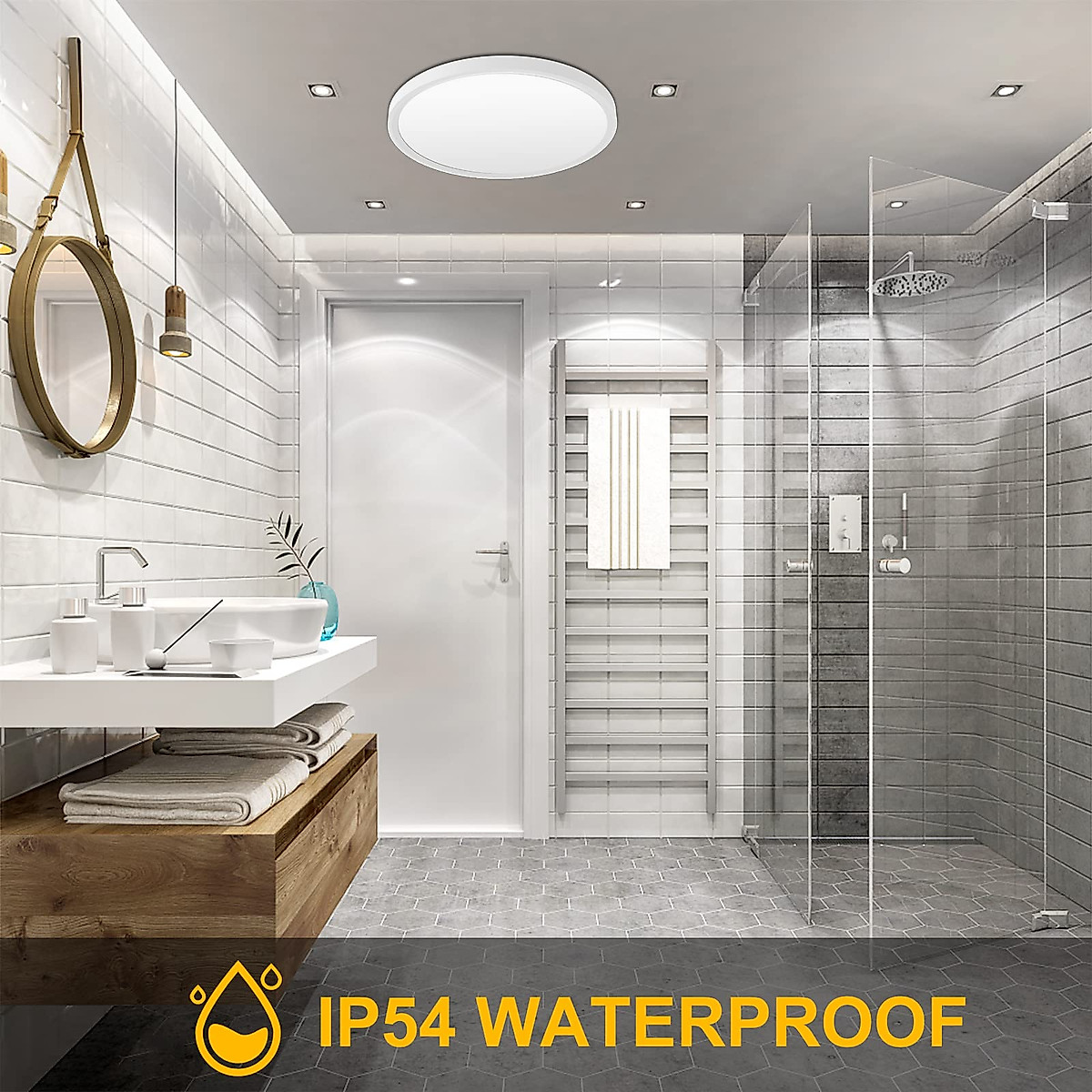 2 Pack 12 Inch Dimmable Flush Mount LED Ceiling Lights Fixtures 24Watt with 2PCS Remote Control, Color Temperatures in 3000K-6000K, Flat Round Ceiling Lamp Mount for Bedroom Kitchen Laundry Room