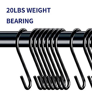 Liphontcta ALTKOL S Hooks for Hanging, 15-Pack S Shaped Hook Heavy Duty Hanging Hooks for Pots, Pans, Plants, Bags, Cups, Clothes, 2.4 Inch Metal (Black)