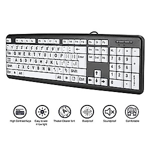 Large Print Keyboard for Seniors - Easy to See & Use