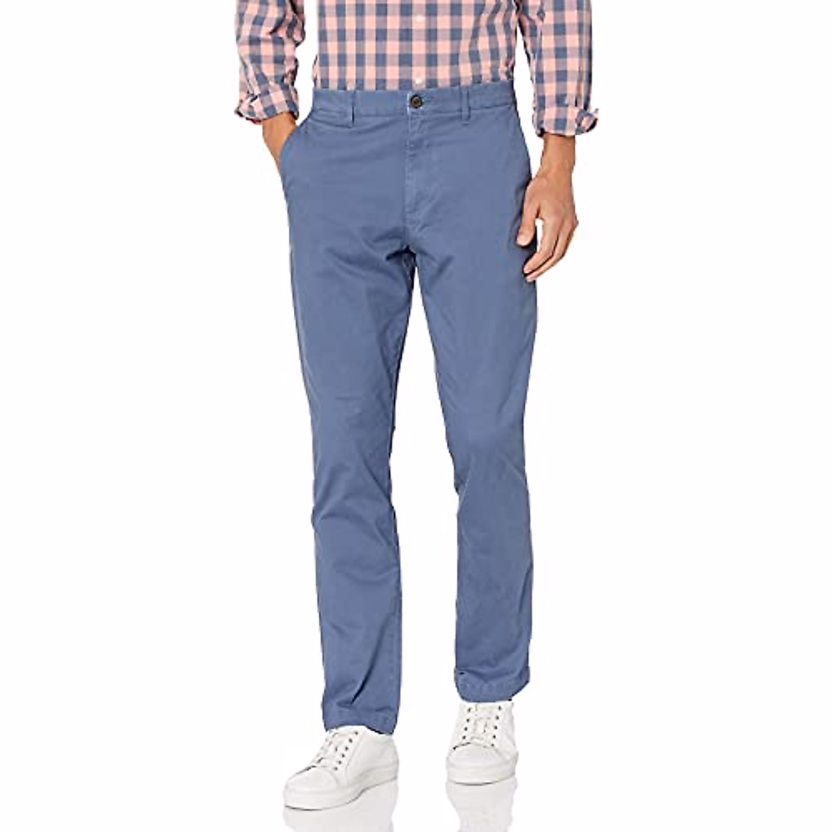 Amazon Essentials Men's Athletic-Fit Washed Comfort Stretch Chino Pant (Previously Goodthreads), Denim, 29W x 32L