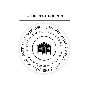 Eggs Laid On Date Stickers | 350 Pc Roll | 2" Round Stickers | Farm Fresh Stickers | Egg Carton Stickers | White with Chicken Coop Design