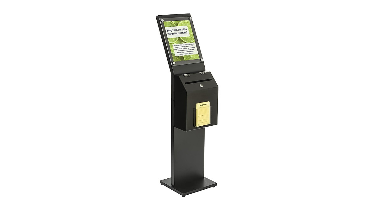 Secure Locking Donation Station with Sign Holder