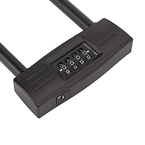 Bike U Lock, Lengthen 4 Digit Combination Resettable Padlock, and Waterproof, Suitable for , Electric Scooter