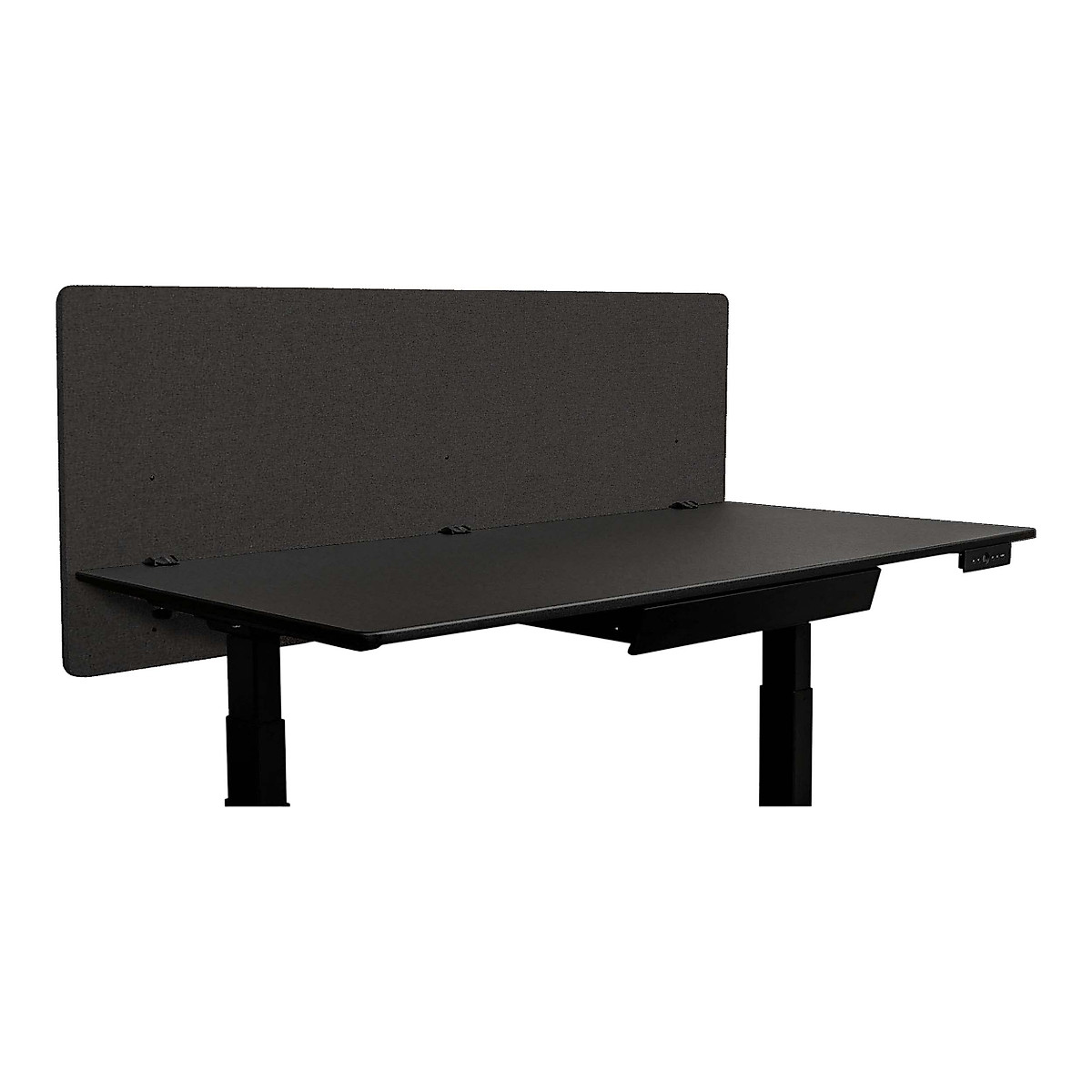 Stand Up Desk Store ReFocus Clamp-on Acoustic Desk Divider Privacy Panel That Reduces Noise and Visual Distractions (Ash Gray, 59" x 23.6")