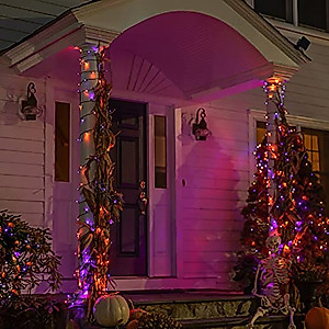 Dazzle Bright 240 LED Halloween String Lights, 78 FT Connectable Waterproof Fairy Lights with 8 Modes for Indoor Outdoor Party Yard Garden Christmas Decorations (Purple & Orange)