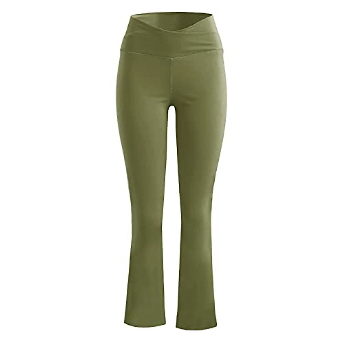 Womens Bootcut Yoga Pants Womens Tees Loose Fit Stretch Pants for Women Leggings Straight Leg Dress Pants for Women Cropped Dog Athletic Leggings for Women with Pockets Sale Clearance D-Green