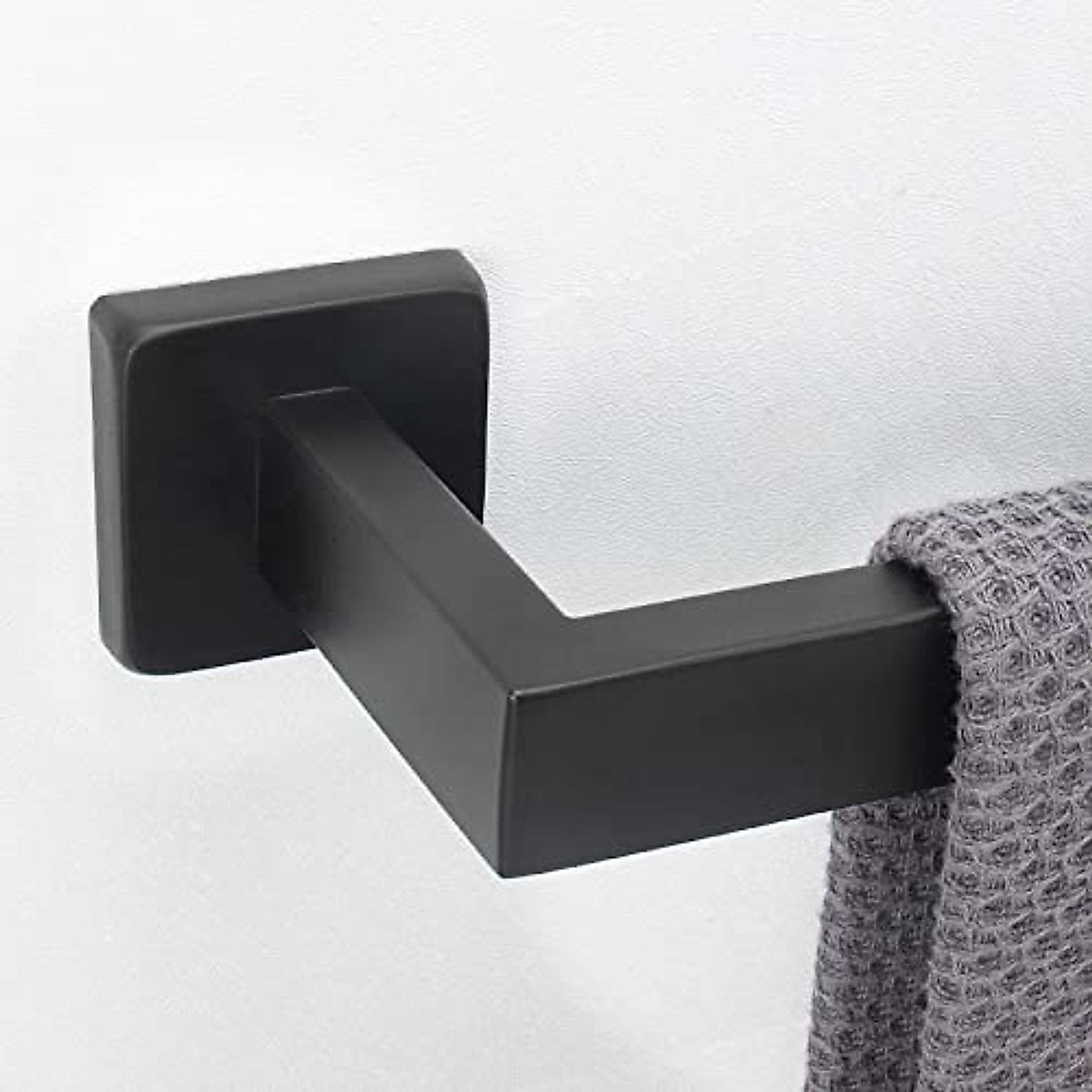 NearMoon Bathroom Towel Bar, Bath Accessories Premium Thicken Stainless Steel Square Shower Towel Rack for Bathroom, Towel Holder Wall Mounted (2 Pack, Matte Black, 24 Inch)