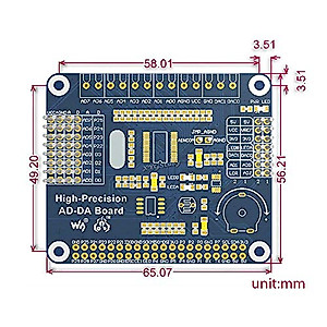 XYGStudy for Raspberry Pi 4B/3B+/3B/2B/B+/A+ Jetson Nano High-Precision AD/DA Expansion Board Sheild Onboard ADS1256 DAC8552 ADC DAC Jumper