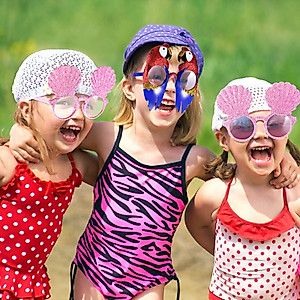 8 Pairs Luau Party Sunglasses, Hawaiian Funny Sunglasses Summer Party Sunglasses Novelty Eyeglasses Tropical Fancy Dress Props for Creative Hawaiian Beach Theme Party Supplies