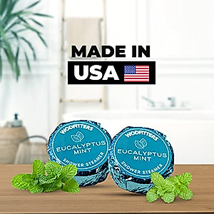 Shower Steamers Aromatherapy Made in US - Peppermint, Eucalyptus, Menthol Shower Tablets for Recovery. All Natural Stress Relief Gifts Restore Body from Muscle Soreness - 12 Shower Bombs for Men Women