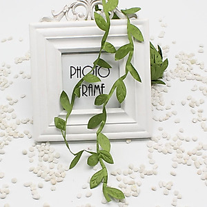 Supla 327 Ft Artificial Vines Fake Hanging Plants Leaves Ribbon Leaf Vine Trim Foliage Rattan DIY Wreath Foliage Green Leaves Ribbon Decorative Home Wall Garden Wedding Party Wreaths Decor