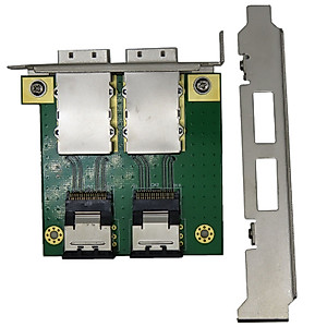 CableDeconn Dual Mini SAS SFF-8088 to SAS36P SFF-8087 Adapter in PCI Bracket