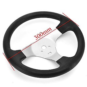 300mm Steering Wheel Assembly Steel Gear Rack Pinion Set Replacement for 110cc Go Kart