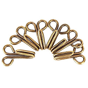 Sheens 10Set 28MM/1.1in Covered Hook & Eye Closures for Bra and Clothing Over Coat Underwear(Bronze)