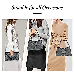 WEIMZC Crystals Rhinestone Purse Women Glitter Sparkly Clutch Evening Bags Bling Handbag Hobo Bag for Prom Cocktail Party Wedding(large size-Colorful)