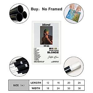 TOBIANG Frank Ocean Blonde Album Limited Poster Canvas Poster Bedroom Decor Sports Landscape Office Room Decor Gift Unframe-style12x18inch(30x45cm)
