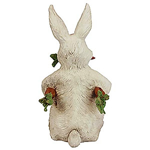 Design Toscano EU1054 Carotene The Rabbit with Carrots Easter Decor Garden Statue, 12 Inch, Full Color