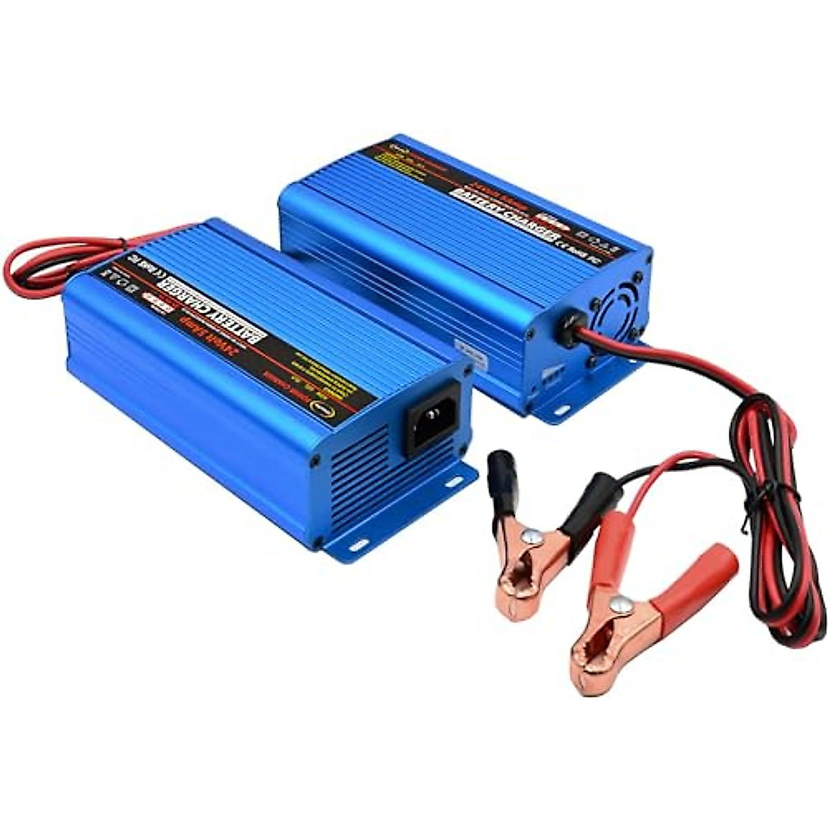 Unocho 24V Battery Charger Automatic Smart Battery Charger Maintainer 5A Trickle Charger with Alligator Clips for Charging AGM Gel Lead-Acid Batteries