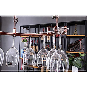 Wine Racks Metal Plug-in Wine Rack Creative Wrought Iron Wine Rack Hanging Wine Rack Wine Rack Goblet Holder Glassware Rack Cup Holder (Color : C1, Size : 82 * 23cm)