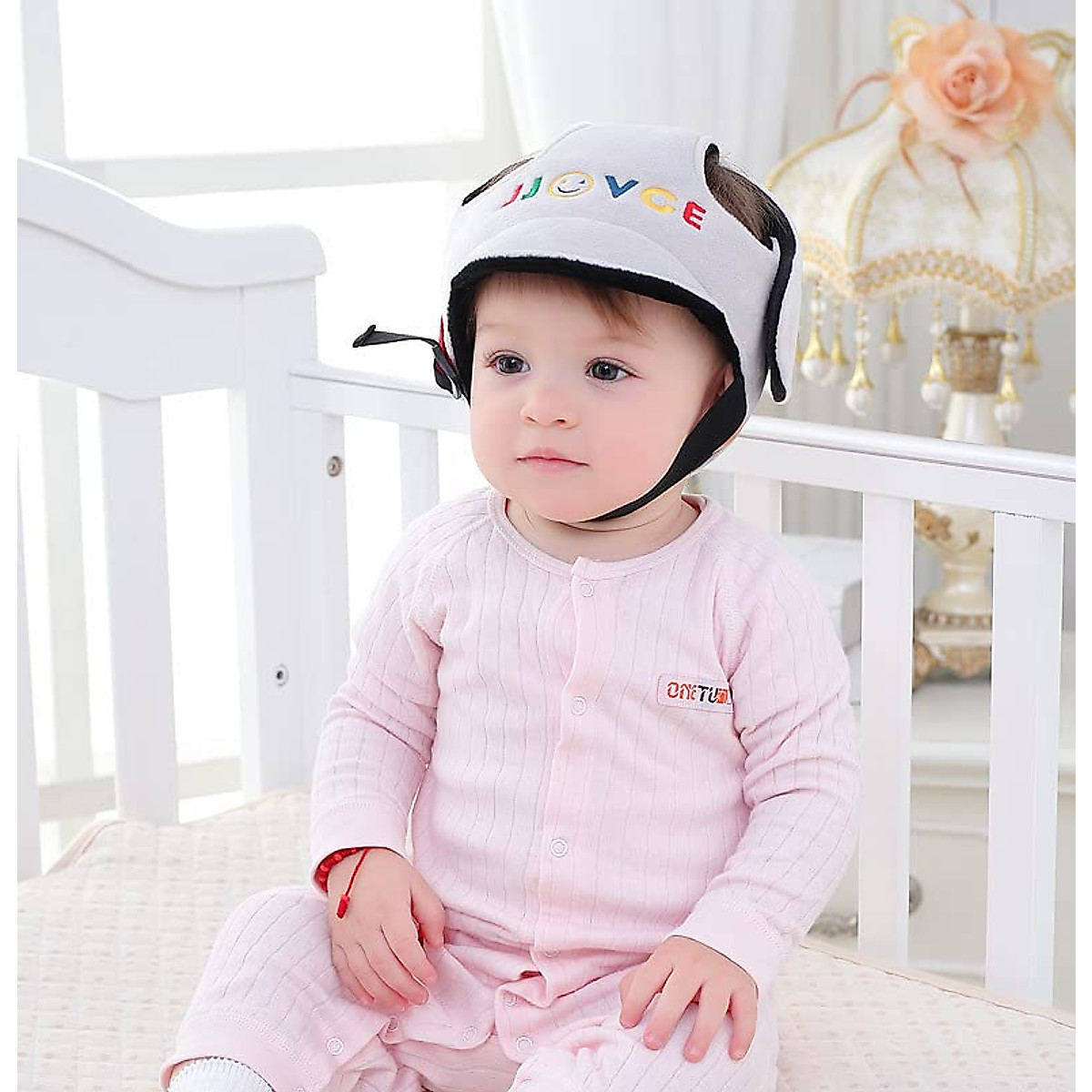 Infant Baby Helmet, Toddler Infant Safety Hat, Soft Adjustable Comfortable Protective Cap When Learning to Crawl Walk Play (Grey) 42-62cm