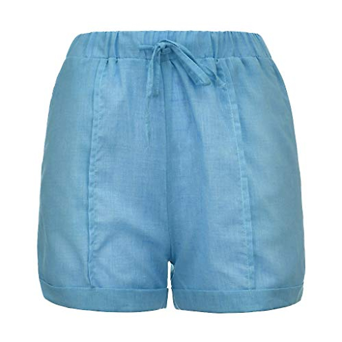 Hot Sale Drawstring Shorts, Thenlian Fashion Women Summer Solid Lace Up Cotton And Linen Pockets Casual Short Pants(S, Blue)