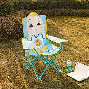 Idea Nuova Kids Indoor-Outdoor Folding Camp Chair with Carry Case, Cocomelon