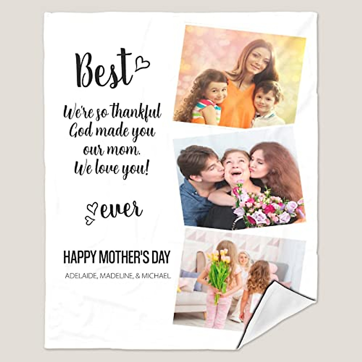 Personalized Mom Gifts for Mothers Day, Custom Blankets with Photos, Personalized Blankets with Photos, Customized Blankets with Pictures&Text, Personalized Gifts for Mom,Grandma