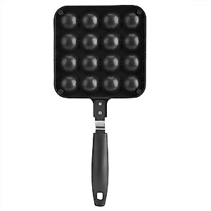 Takoyaki Pan, 16 Holes Takoyaki Pan Home Kitchen 16-Cavity Baking Japanese Octopus Ball Maker Grill Plate Black