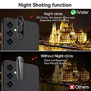 ivoler [3+3 Pack] Tempered Glass for Samsung Galaxy A14 4G / 5G Screen Protector 6.6'' [3 Pack] with [3 Pack] Camera Lens Protector with [Alignment Frame], Anti-Scratch Case Friendly HD Clear Film