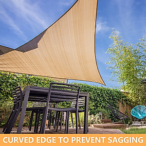 Amylove 12' x 12' x 12' Triangle Sun Shade Sail with 60 Pcs Stainless Shade Sail Hardware Kit Shade Canopy Water Permeable UV Block Cover for Outdoor Backyard